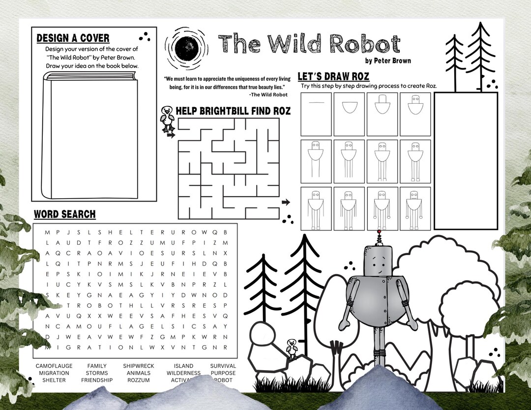 The Wild Robot Activity Sheet | Printable | Instant Download - Etsy UK