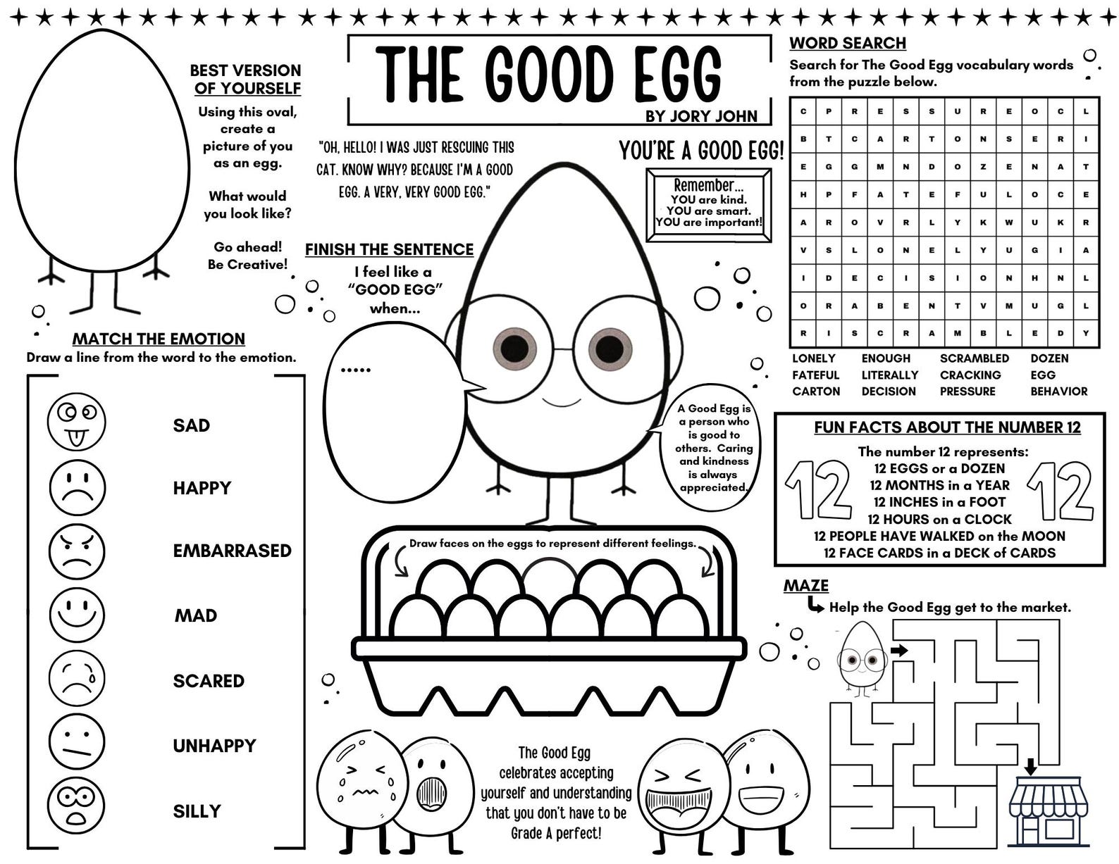 The Good Egg Activity Sheet | Printable | Instant Download - Etsy