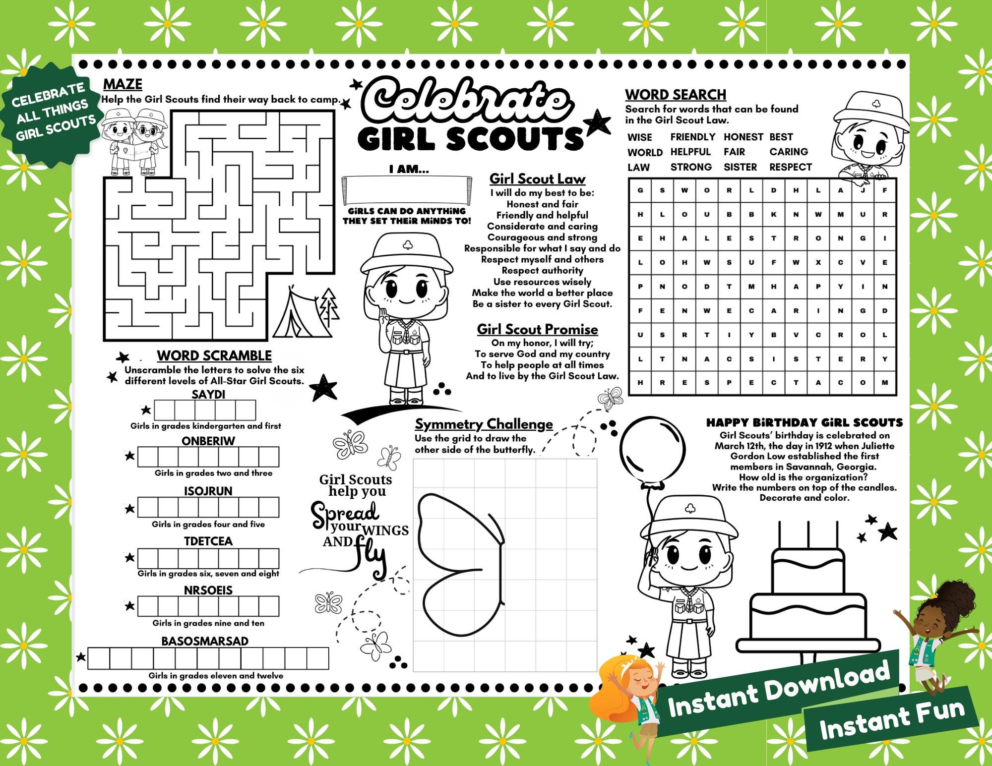 Actividades Imprimibles De Girl Scouts Girl Scout Camping Mad Lib