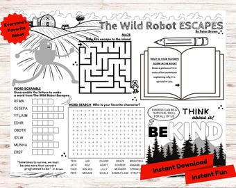 The Wild Robot Activity Sheet | Printable | Instant Download - Etsy UK