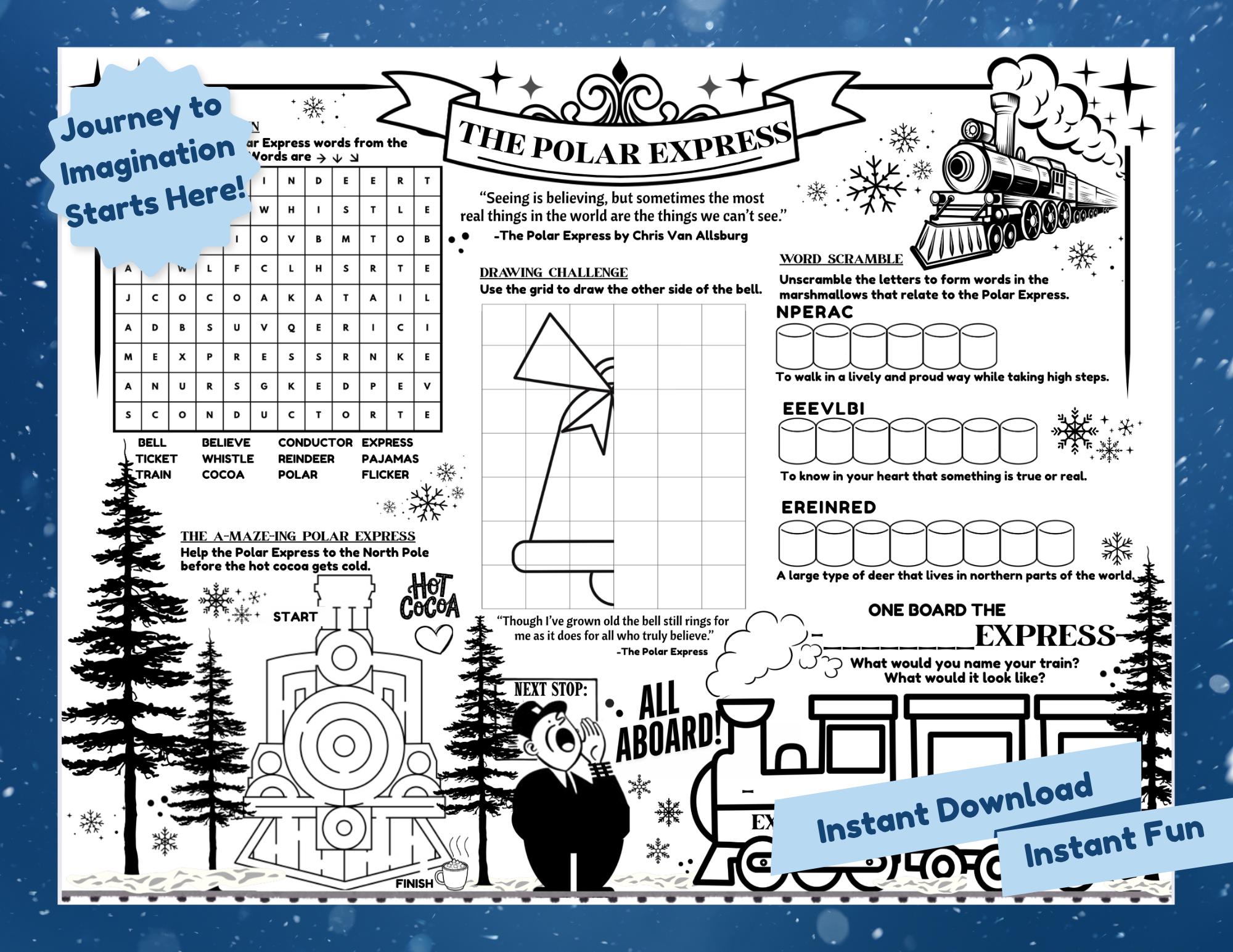 The Polar Express Activity Sheet | Printable | Instant Download - Etsy