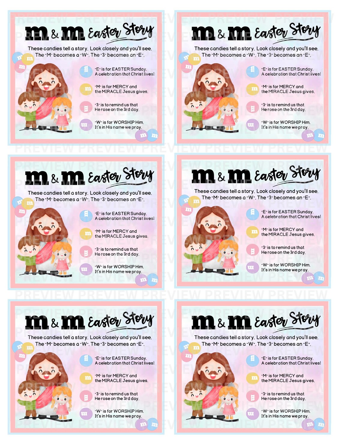 Easter Tag | "m&m Easter Story" | Printable | Instant Download - Etsy