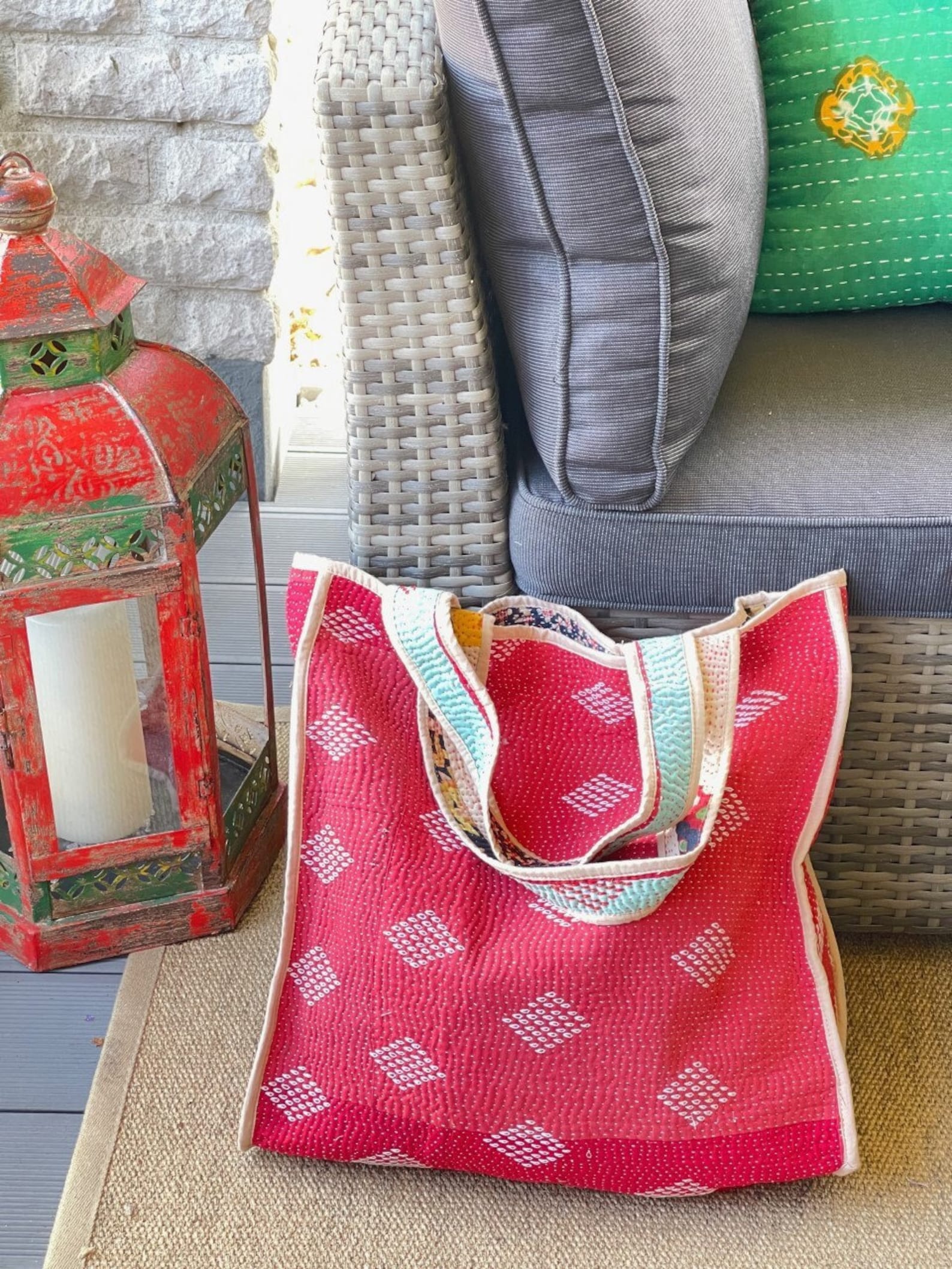 Vintage Kantha Tote Recycled Cotton Kantha Bag Handmade Kantha Shopping ...