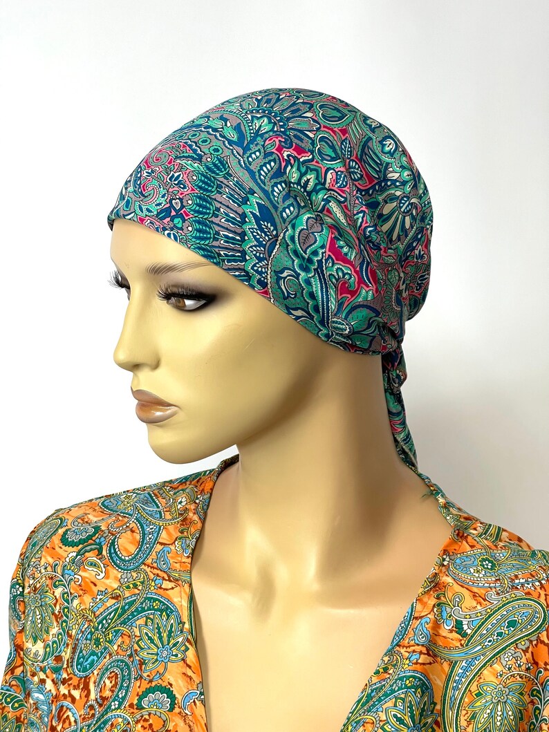 Boho Silk Hippie Bandana, Square Head Scarf, Bohemian Beach Hair Wrap ...