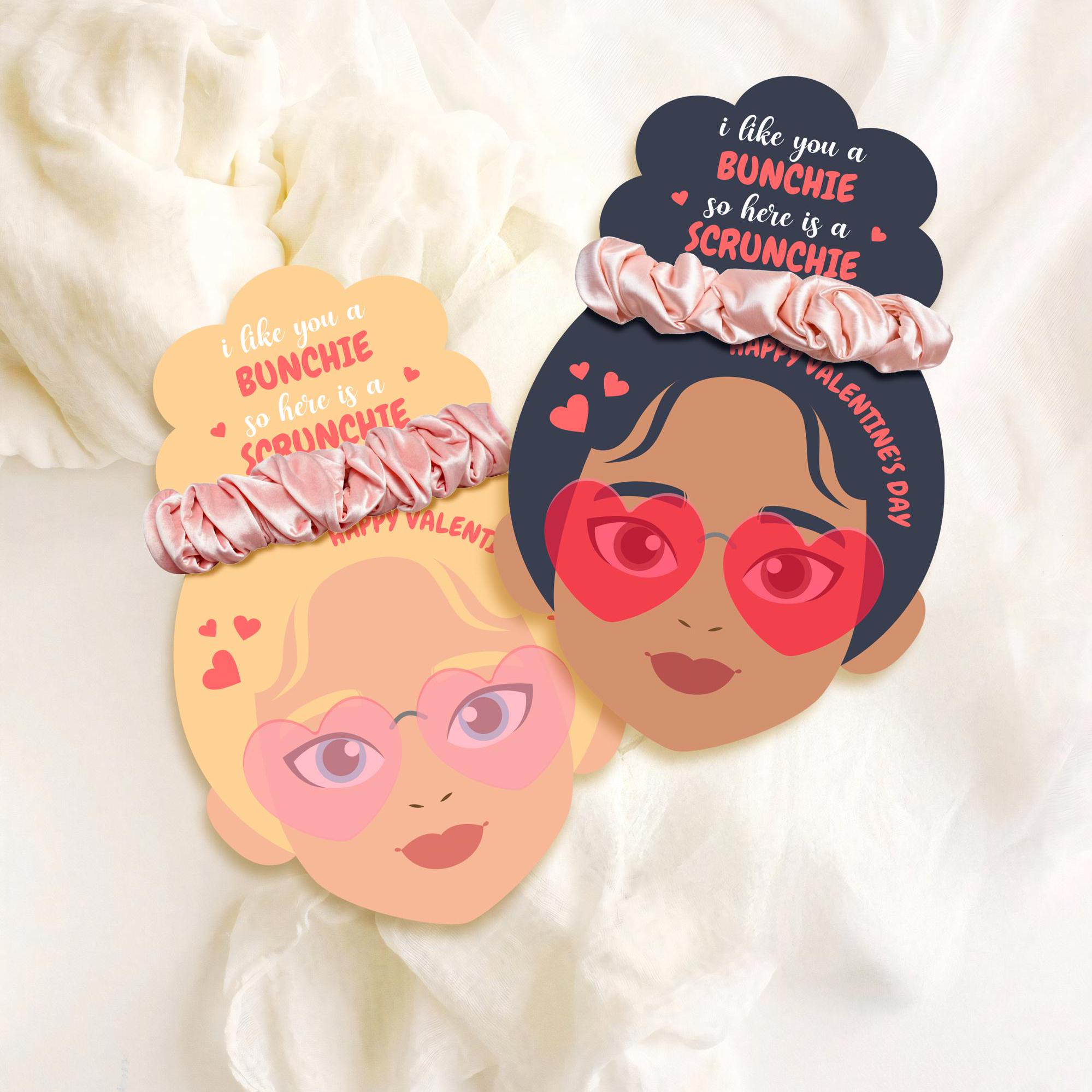 Editable Valentines Scrunchie Tag, Scrunchie Label, Classroom Valentine ...
