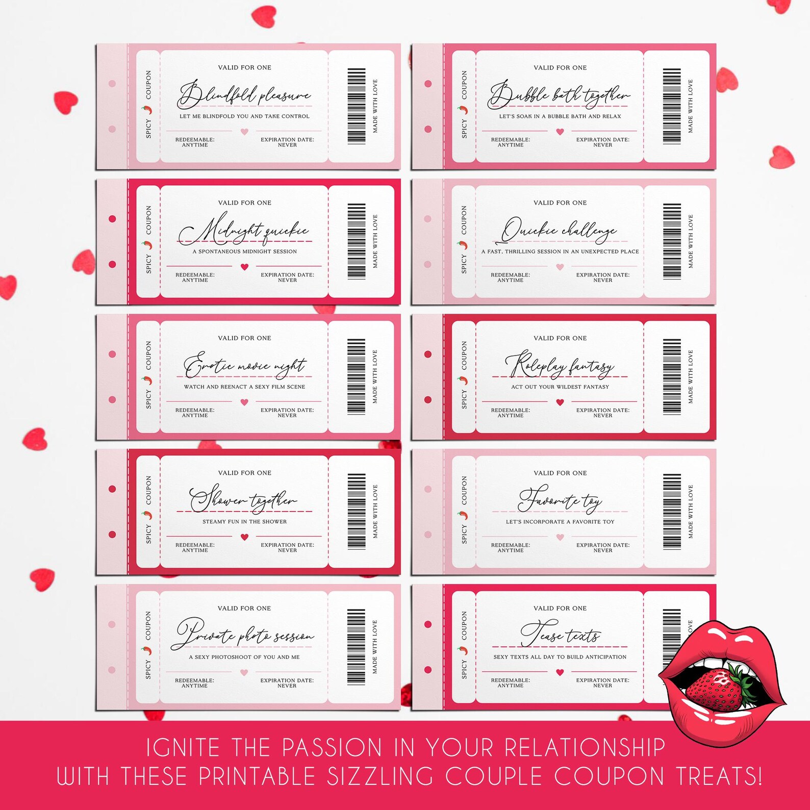 Fun and Flirty Love Coupons, Steamy Love Coupons, Spicy Printable ...