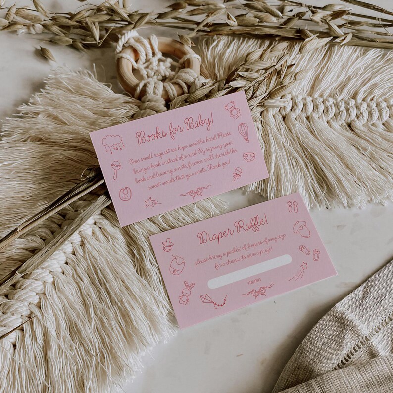 Hand Drawn Baby Shower Invitation Set Templates, Handwritten Invite ...