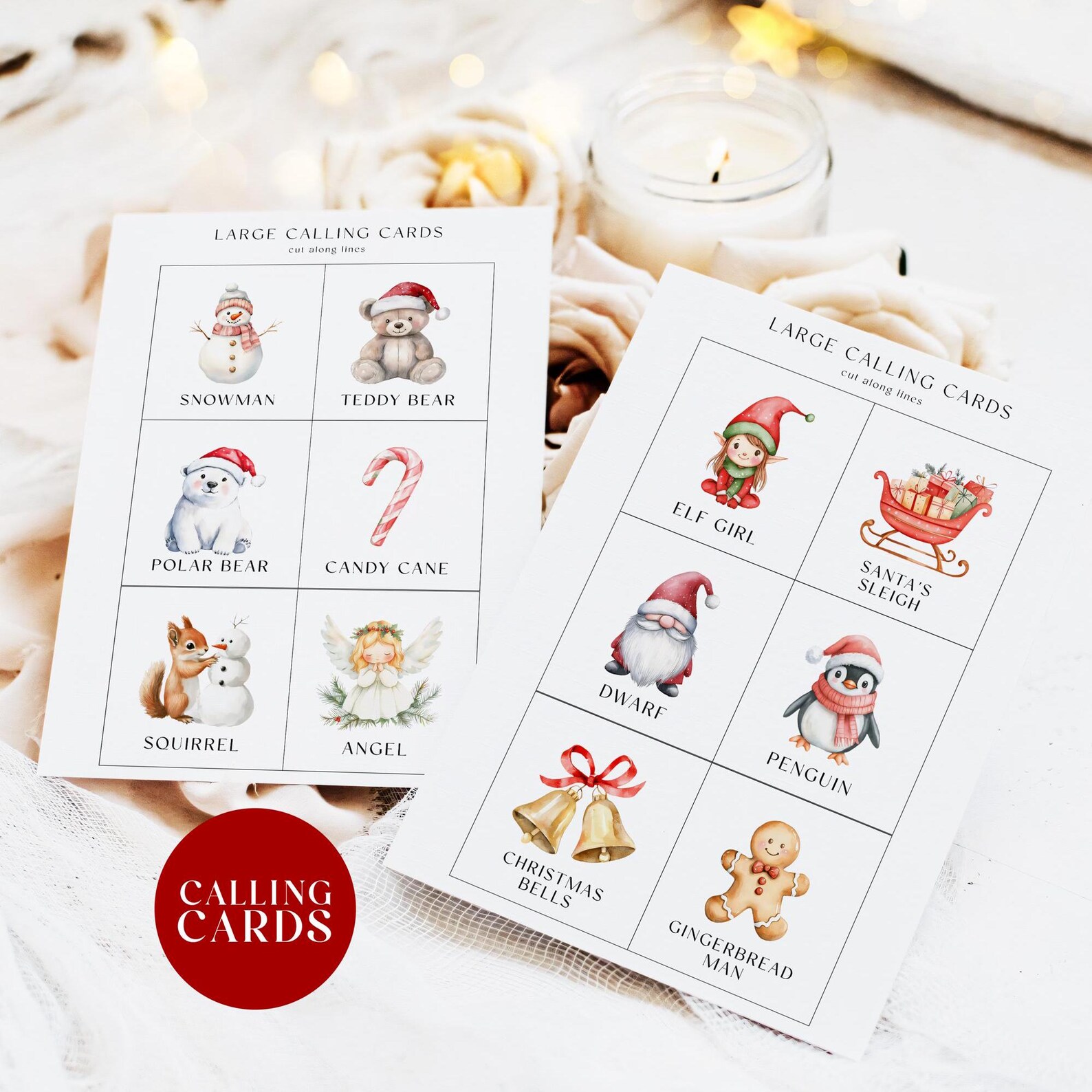 Christmas Bingo Game, Xmas Games, Kids Christmas Party Game, Christmas ...