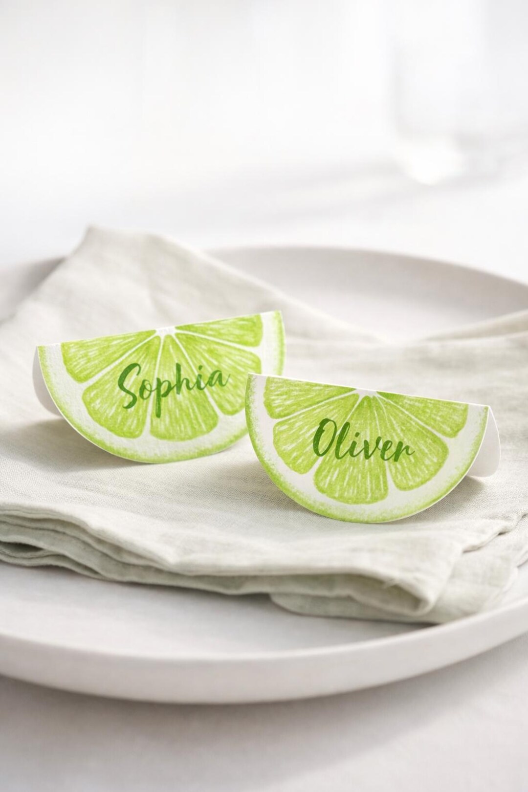Lime Place Card, Printable DIY Party Favor, Unique 3D Name Card ...