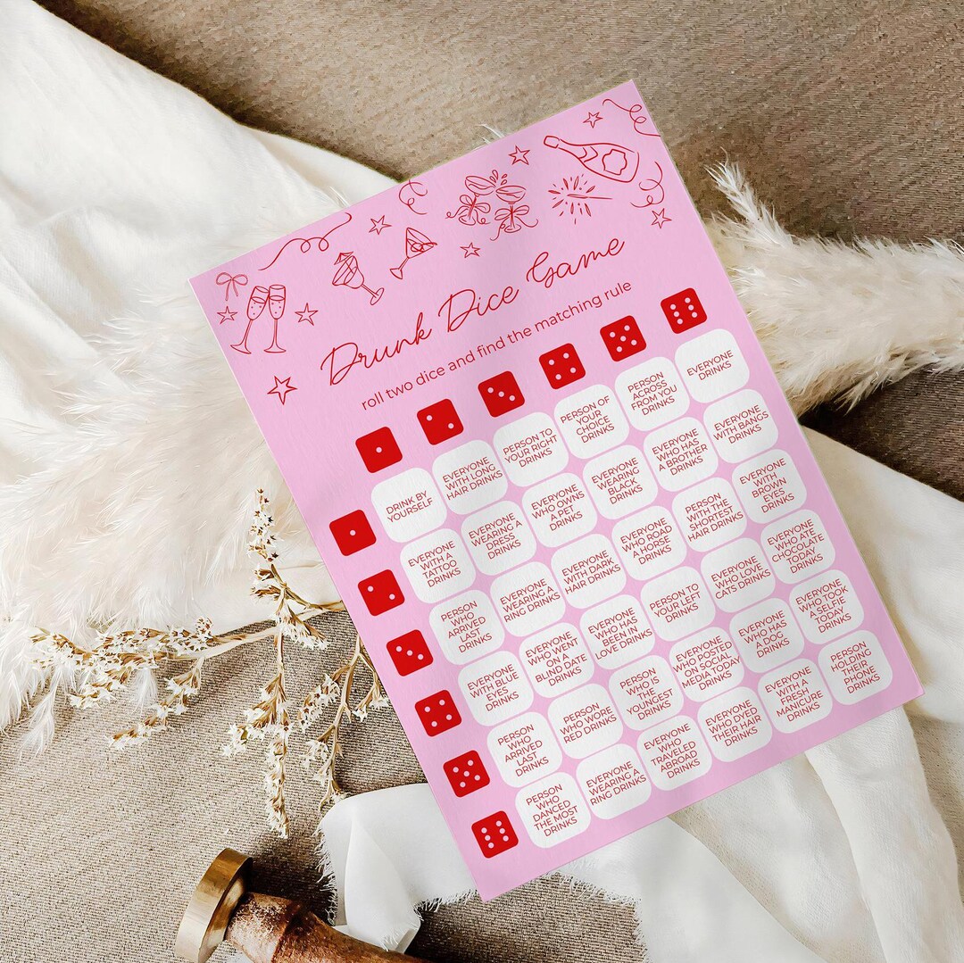 Bachelorette Dice Game, Drinking Game for Hen Party, Ladies Night Party ...
