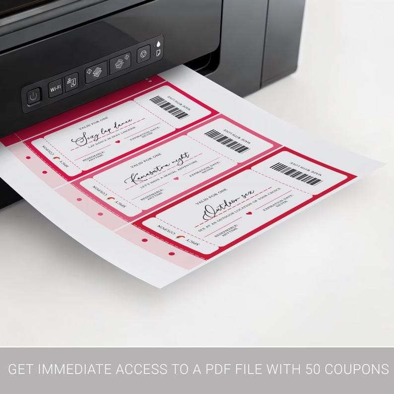 Fun and Flirty Love Coupons, Steamy Love Coupons, Spicy Printable ...