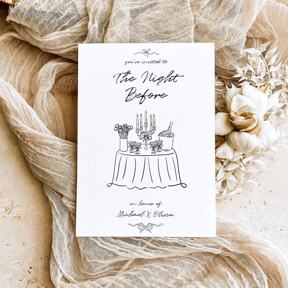 Hand Drawn the Night Before Invitation Template | Dinner Party Invite ...