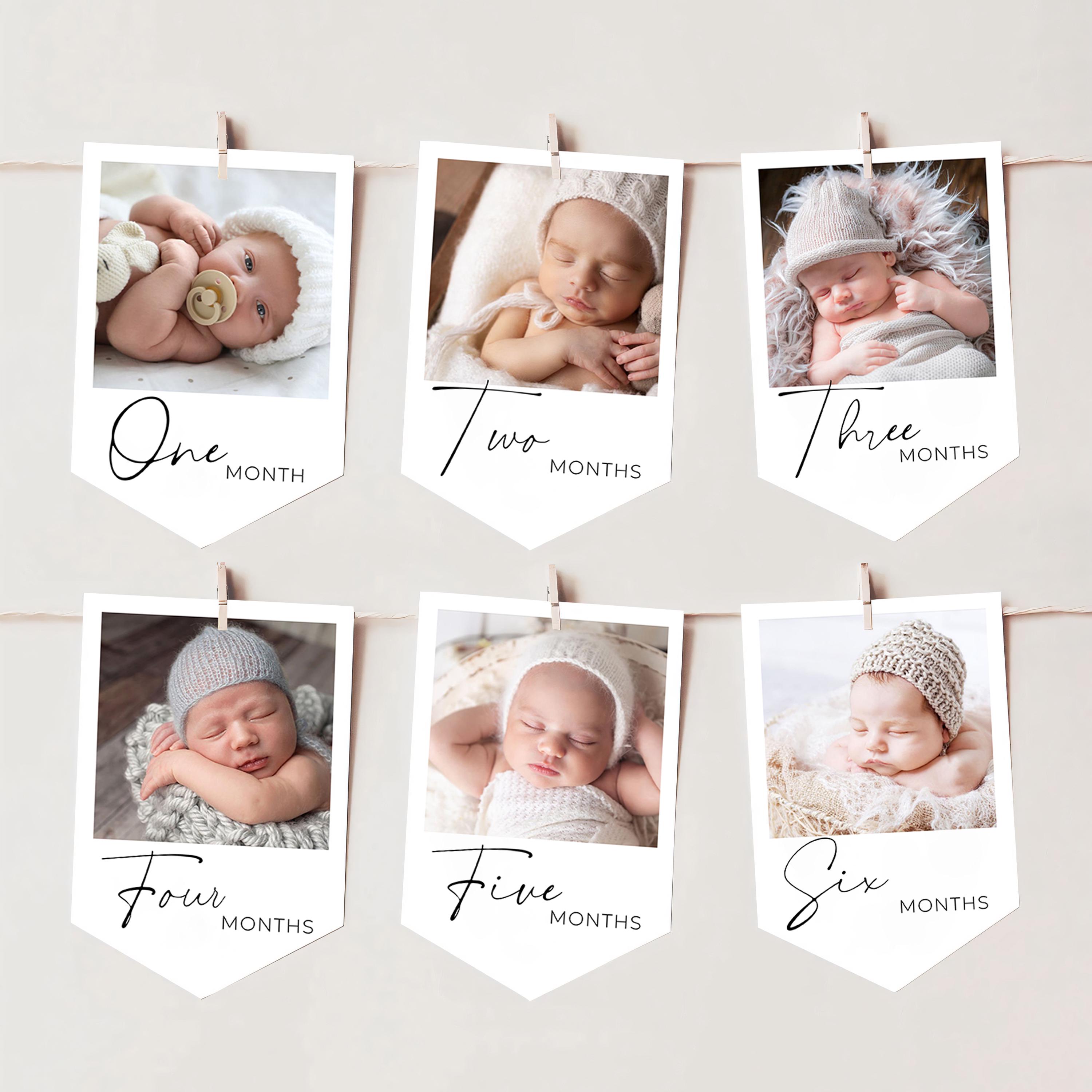 Baby's 1st Year Milestone Cards, First Birthday Photo Banner, Photo ...