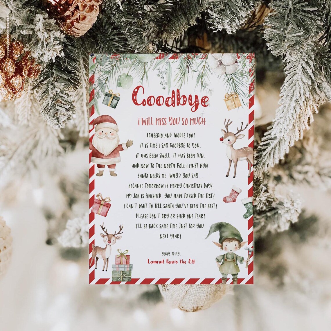 Elf Arrival and Goodbye Letter Set, Editable Christmas Letters, Elf ...