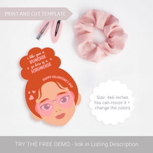 Editable Valentines Scrunchie Tag, Scrunchie Label, Classroom Valentine ...