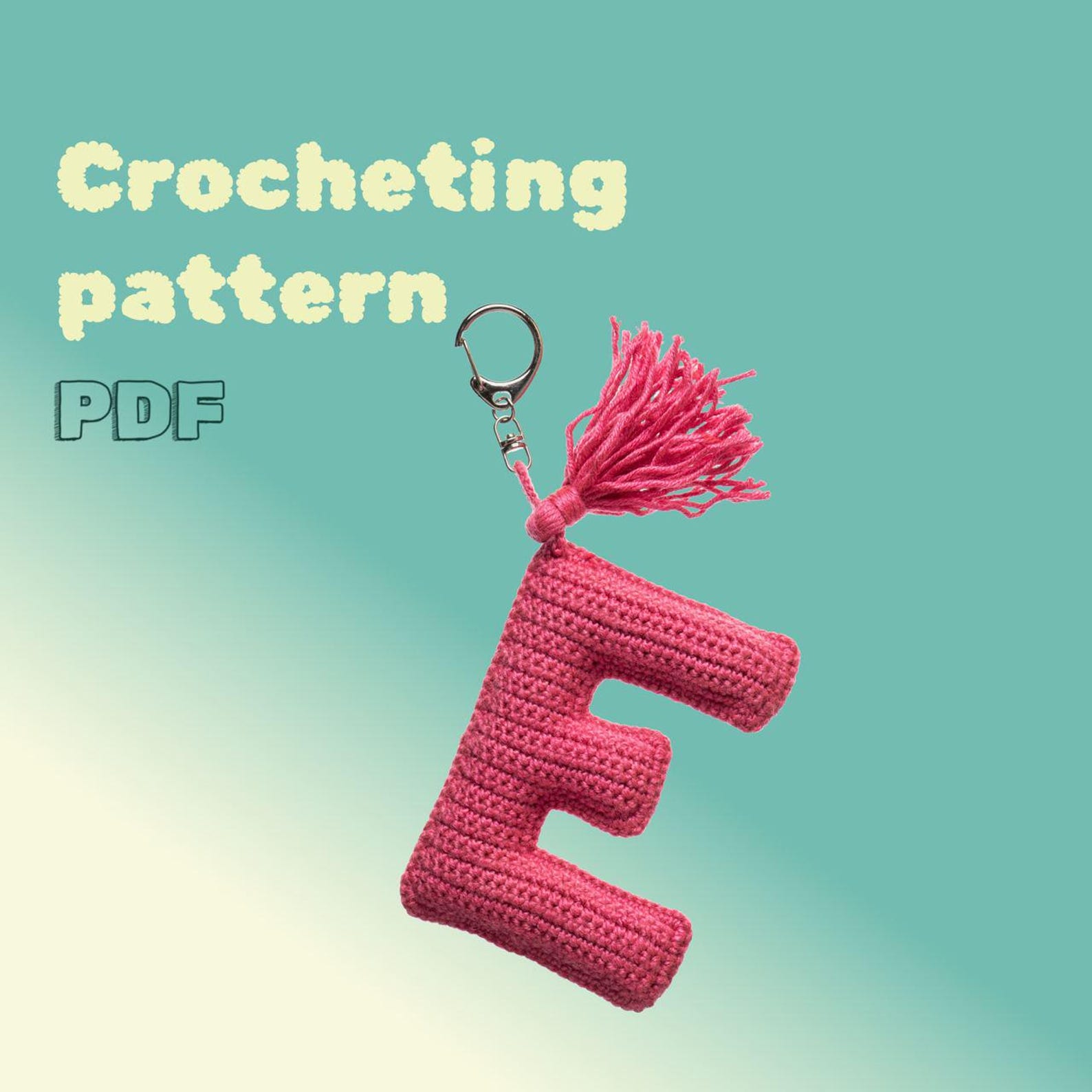 PDF Crochet Pattern "letter E Keychain", ***PDF Tutorial***, Digital ...
