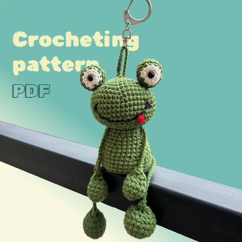 Crochet Frog Keychain - Etsy