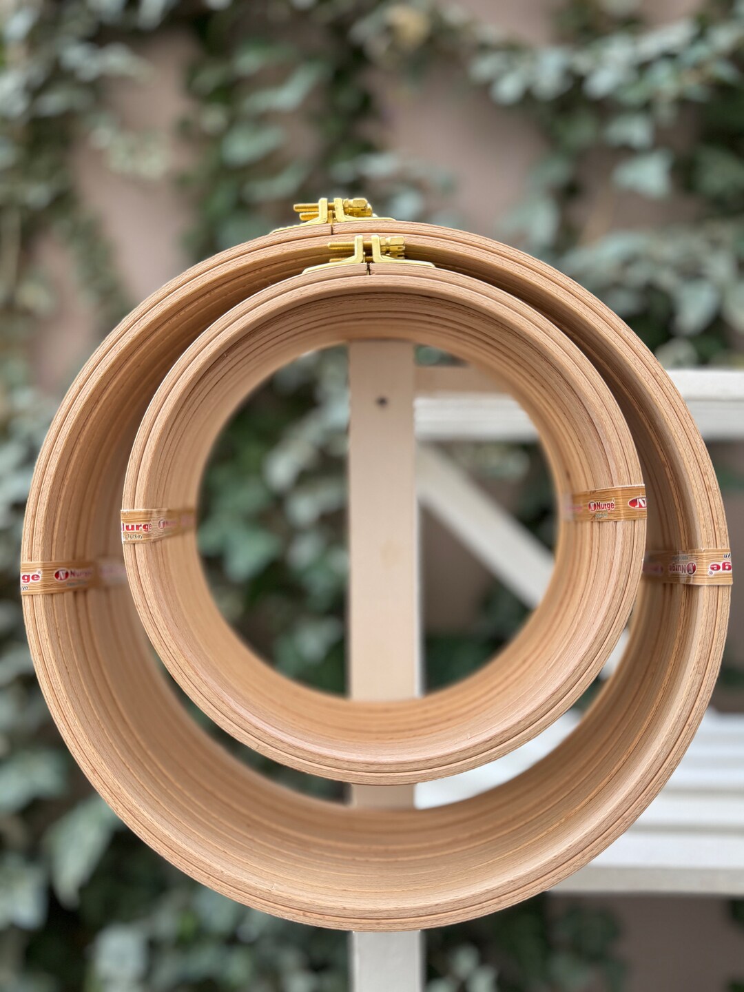 WOODEN HOOP With a Screw, Wooden Embroidery Hoop, Wood Ring, Big ...