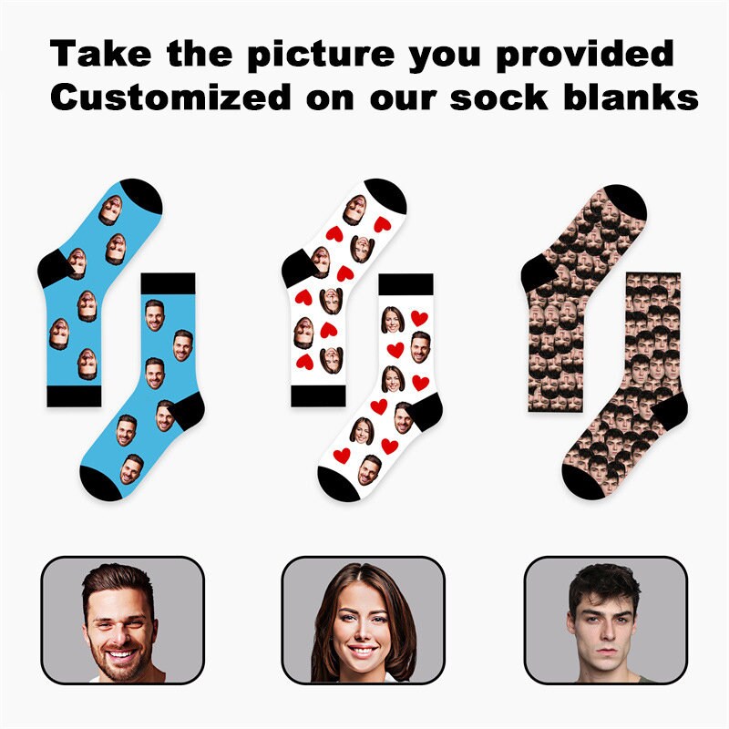 Custom Face Socks, Personalized Photo Socks, Funny Socks With Faces ...