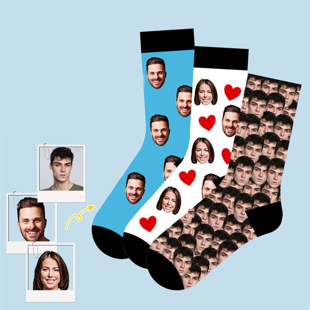 Custom Face Socks, Personalized Photo Socks, Funny Socks With Faces ...