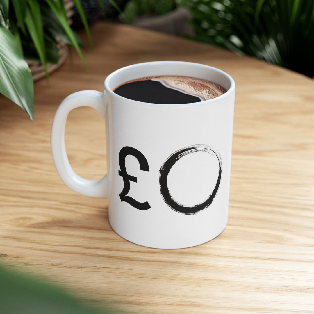 British Pound Mug, Zen Enso Cup, Balance and Wealth Mug, Prosperity ...
