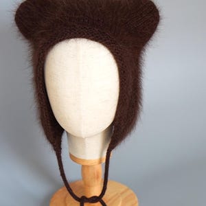 Bear Hood | Fluffy Knit Bonnet With Ears | Handmade Angora Bunny Hat ...