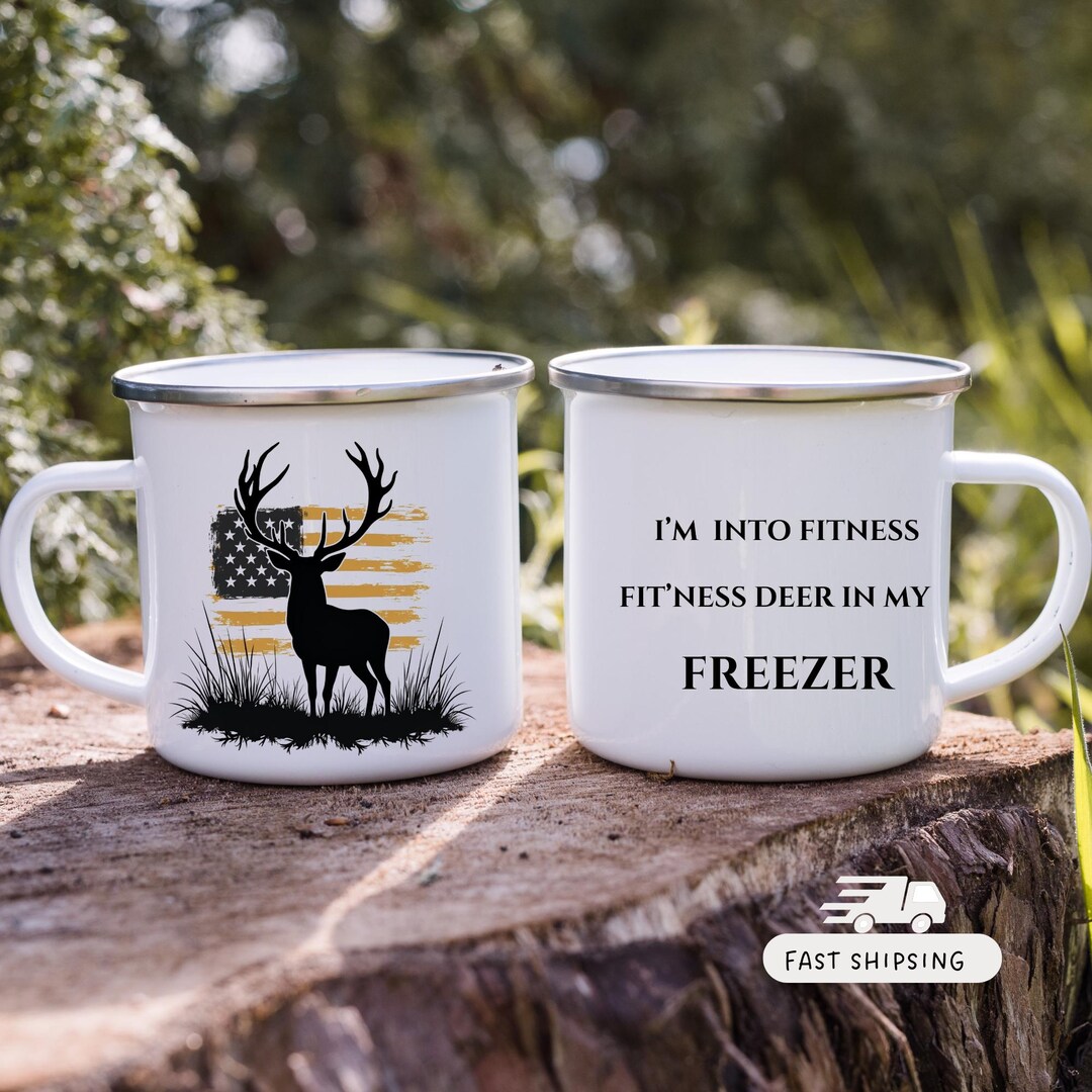 Hunting Mug Gift - Deer Hunting Coffee Mug, Funny Fitness Deer Freezer ...