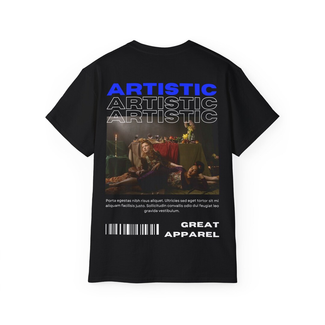Tight Fitting artistic T-shirt BACKPRINT - Etsy