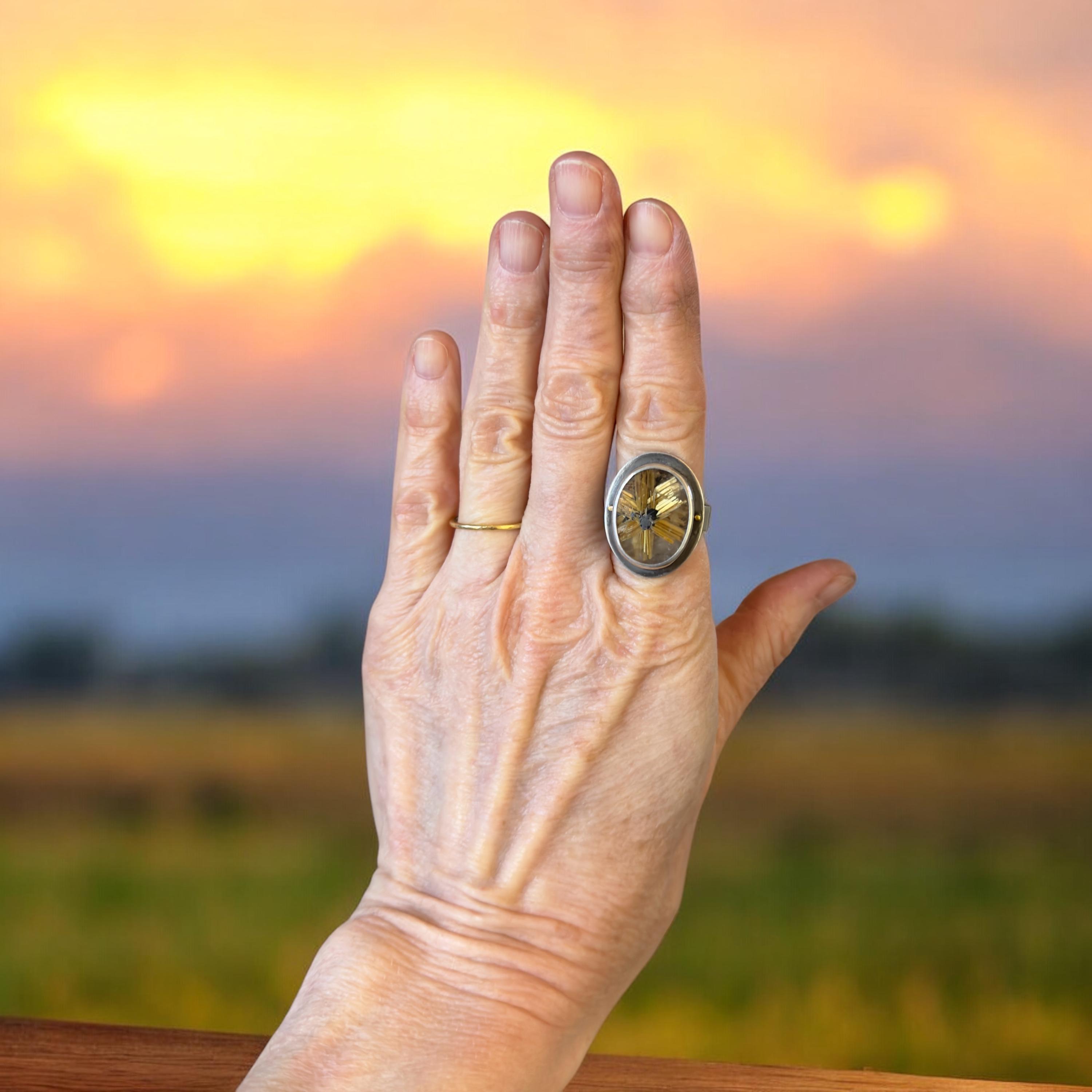 Star Rutile Quartz Rutilated Silversmith Metalsmith Ring Sterling ...