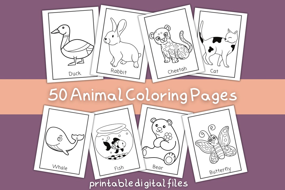 50 Printable Easy Animal Coloring Pages for Toddlers Preschoolers and ...
