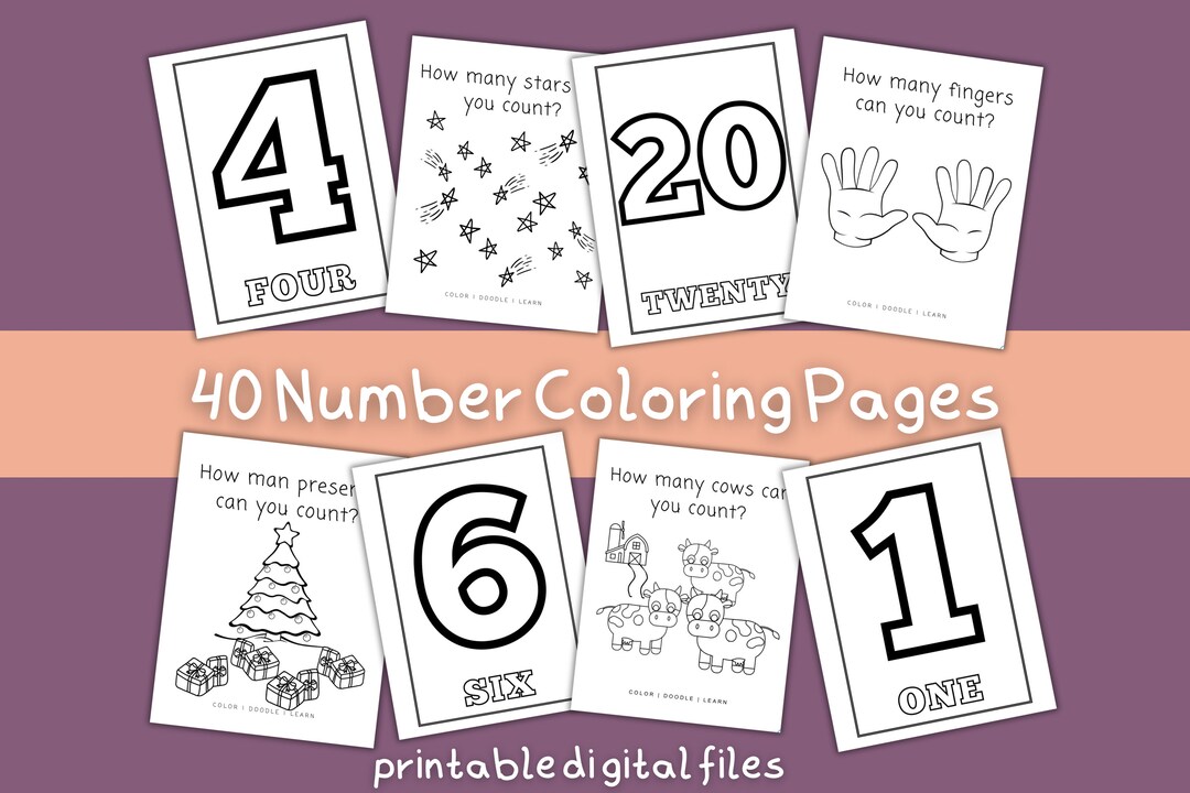 40 Printable Easy Number Coloring Pages for Toddlers, Preschoolers, and ...