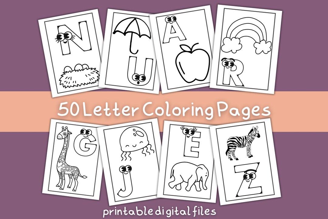 50 Printable Easy Letter Coloring Pages for Toddlers, Preschoolers, and ...