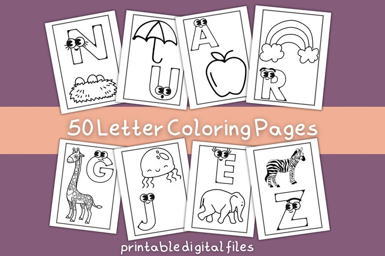 50 Printable Easy Letter Coloring Pages for Toddlers, Preschoolers, and ...