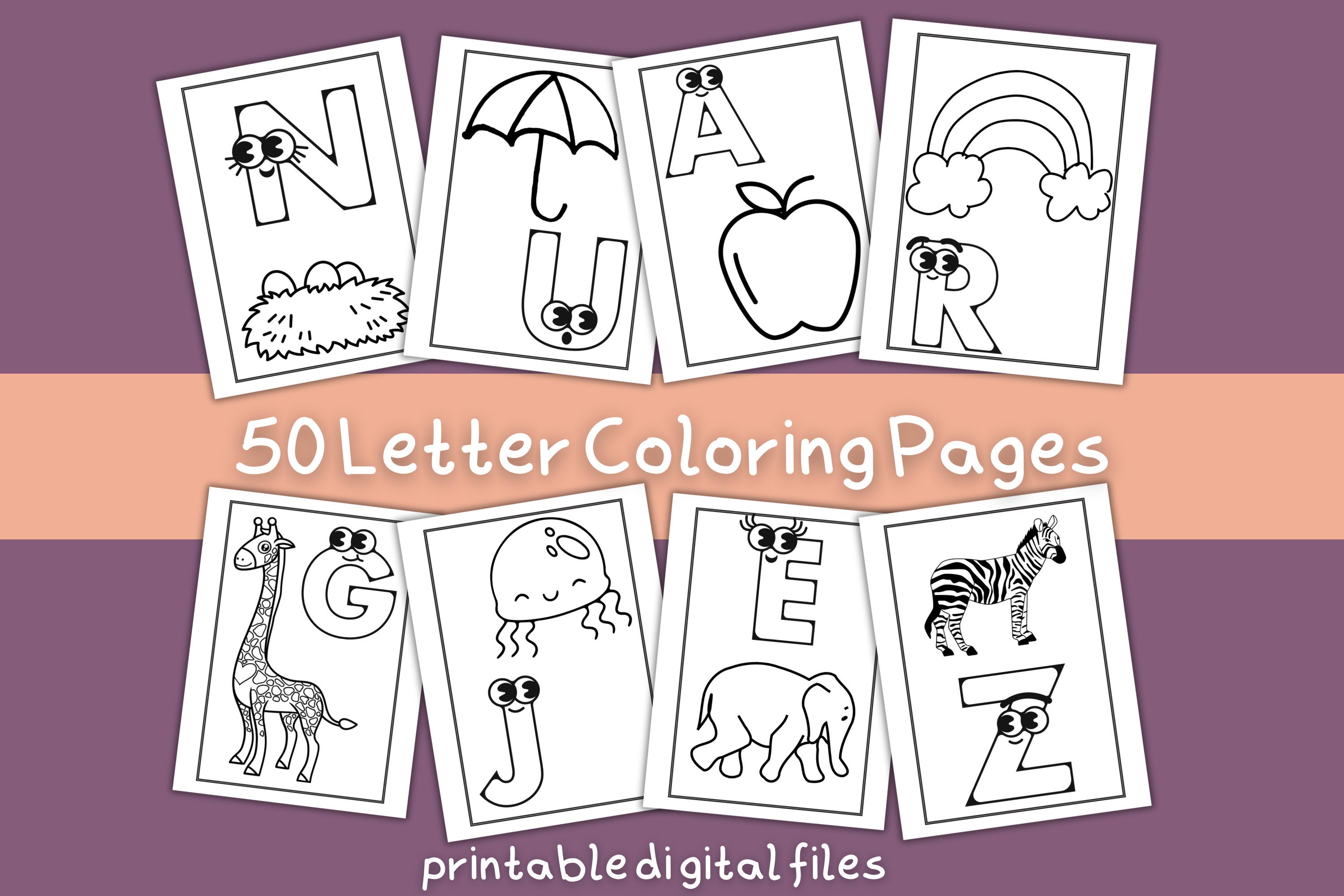 50 Printable Easy Letter Coloring Pages for Toddlers, Preschoolers, and ...