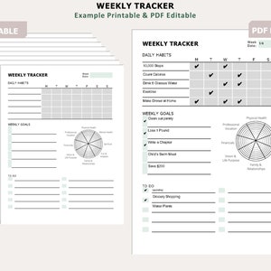 Weekly Tracker Template - Etsy