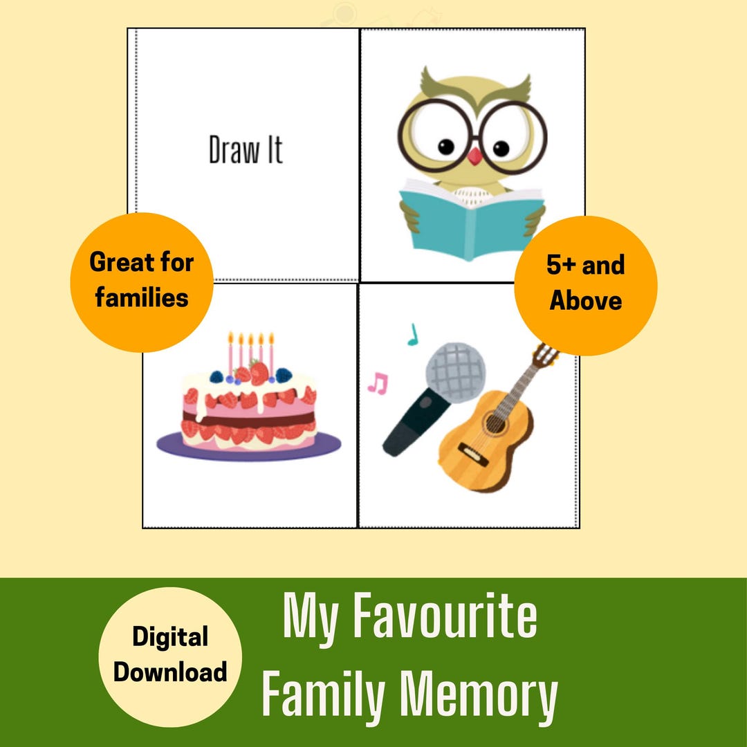 PRINTABLE Family Favourite Memories/ Hobbies Card Game for Kids and ...