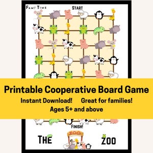 ANIMAL PRINTABLE Party Game for Kids and Family Cooperative Game Social ...