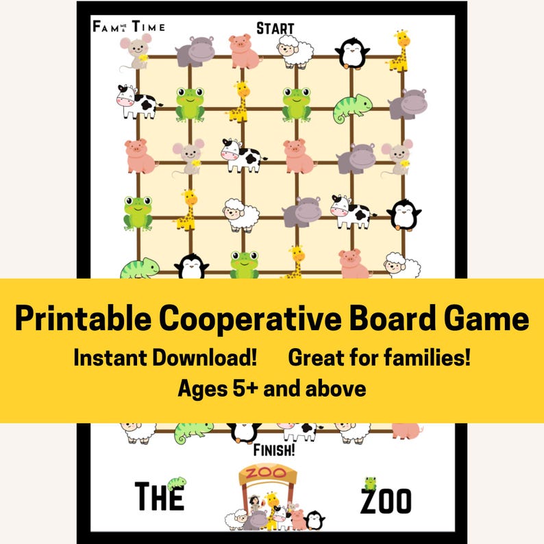 ANIMAL PRINTABLE Party Game for Kids and Family Cooperative Game Social ...