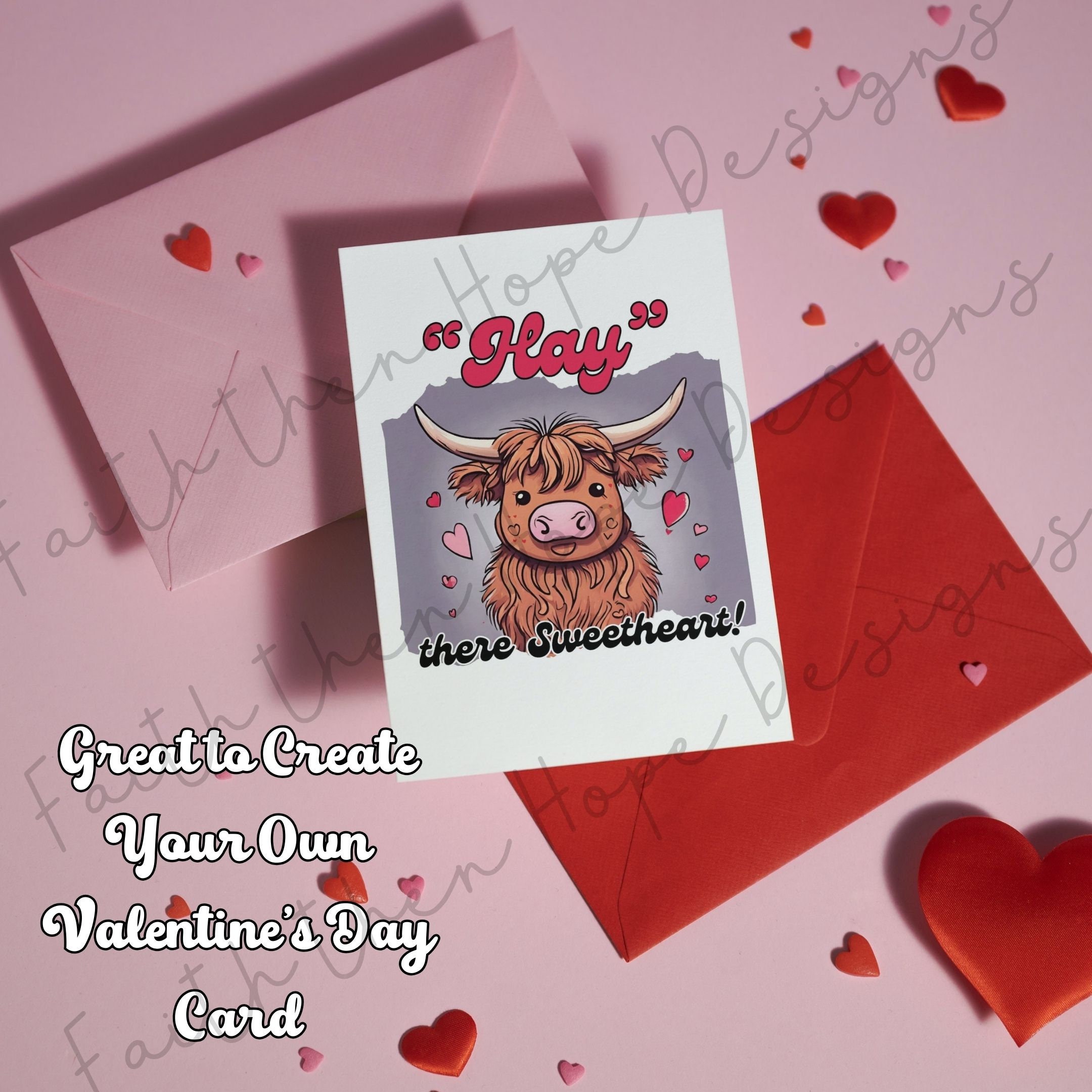 Valentine's Day Craft Delight: 8 Highland Cow Designs in Retro Fonts ...