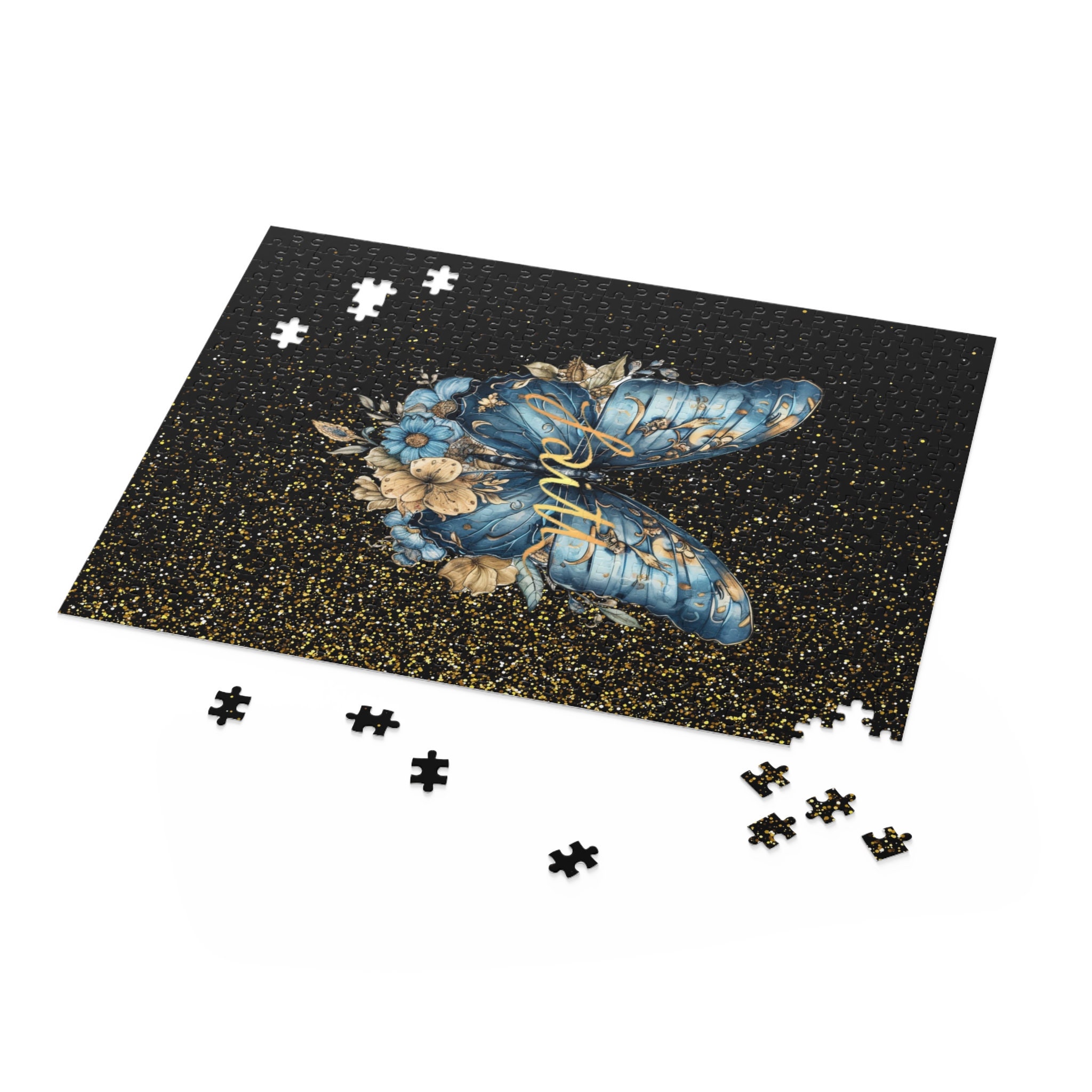 Faith Puzzle With Butterfly and Gold Dust Background, Christian Puzzle ...