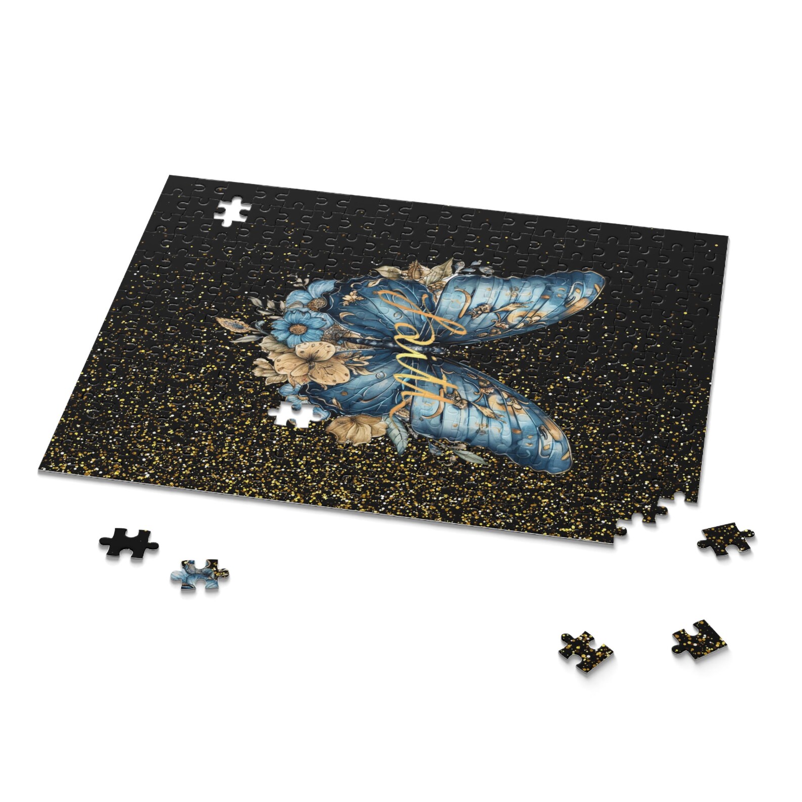 Faith Puzzle With Butterfly and Gold Dust Background, Christian Puzzle ...