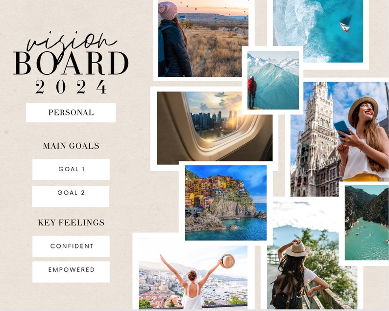 Canva Template - Vision Board 2024 - Etsy