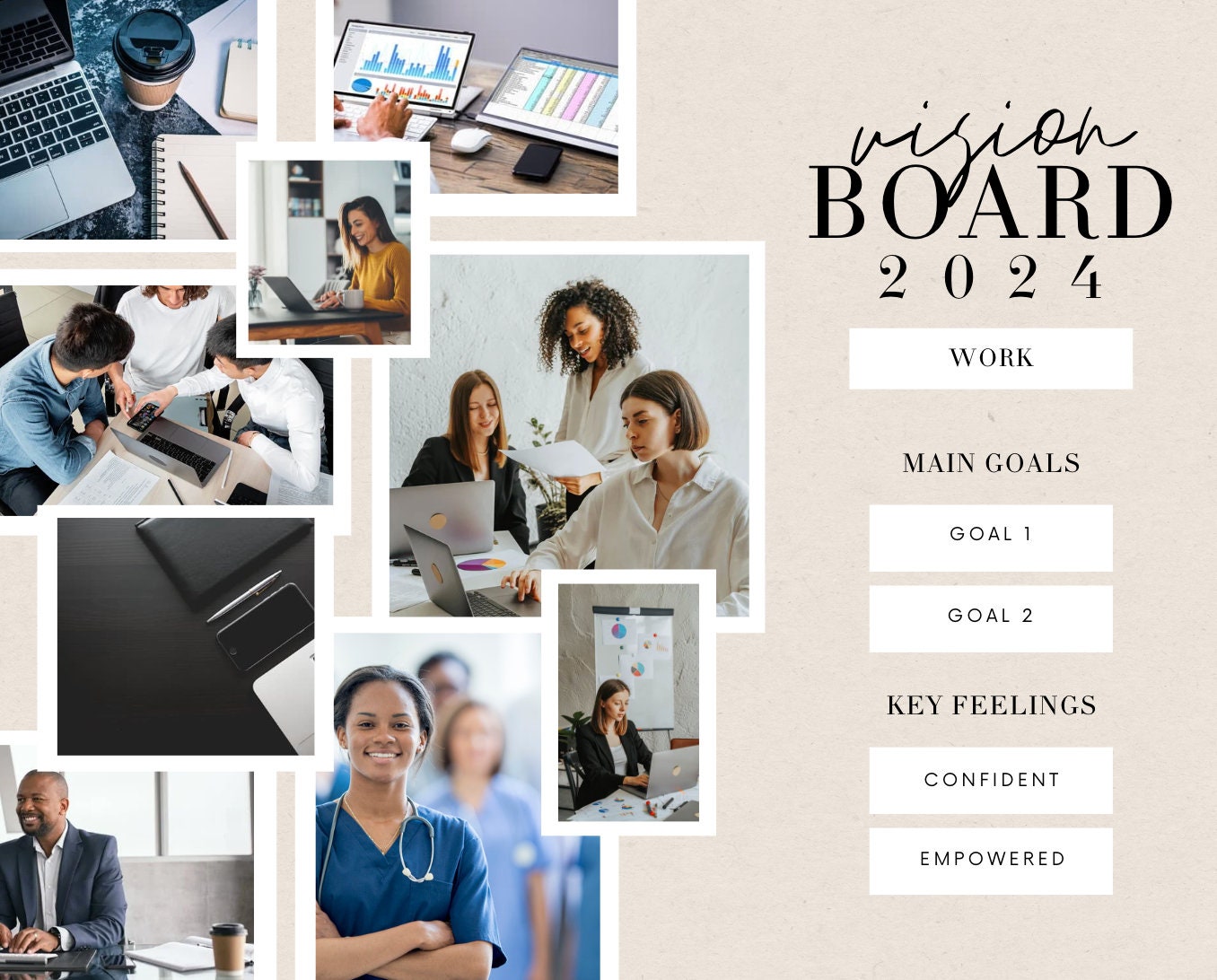 Canva Template - Vision Board 2024 - Etsy