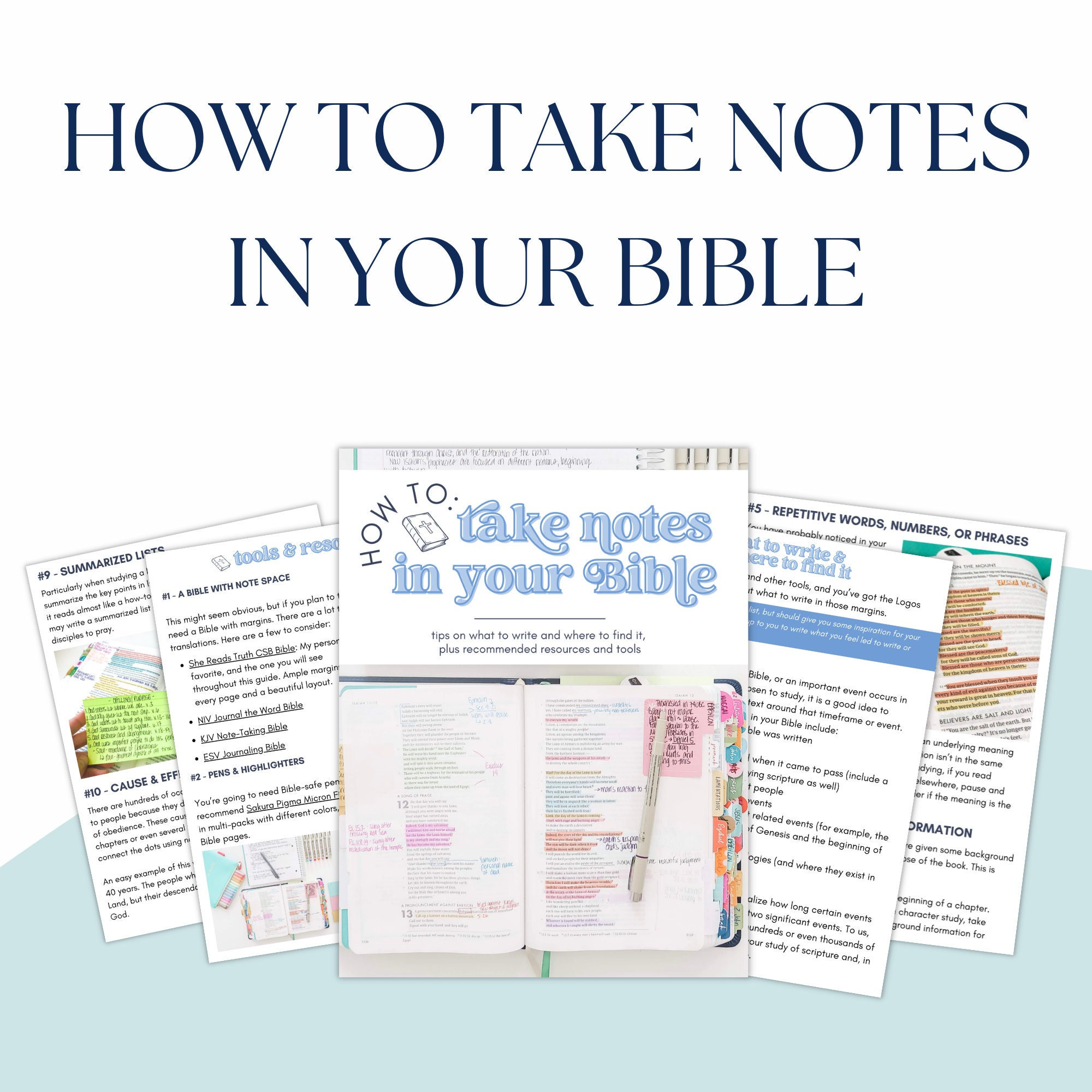 Bible Study Guide: Note-taking & Scripture Highlighting (digital ...
