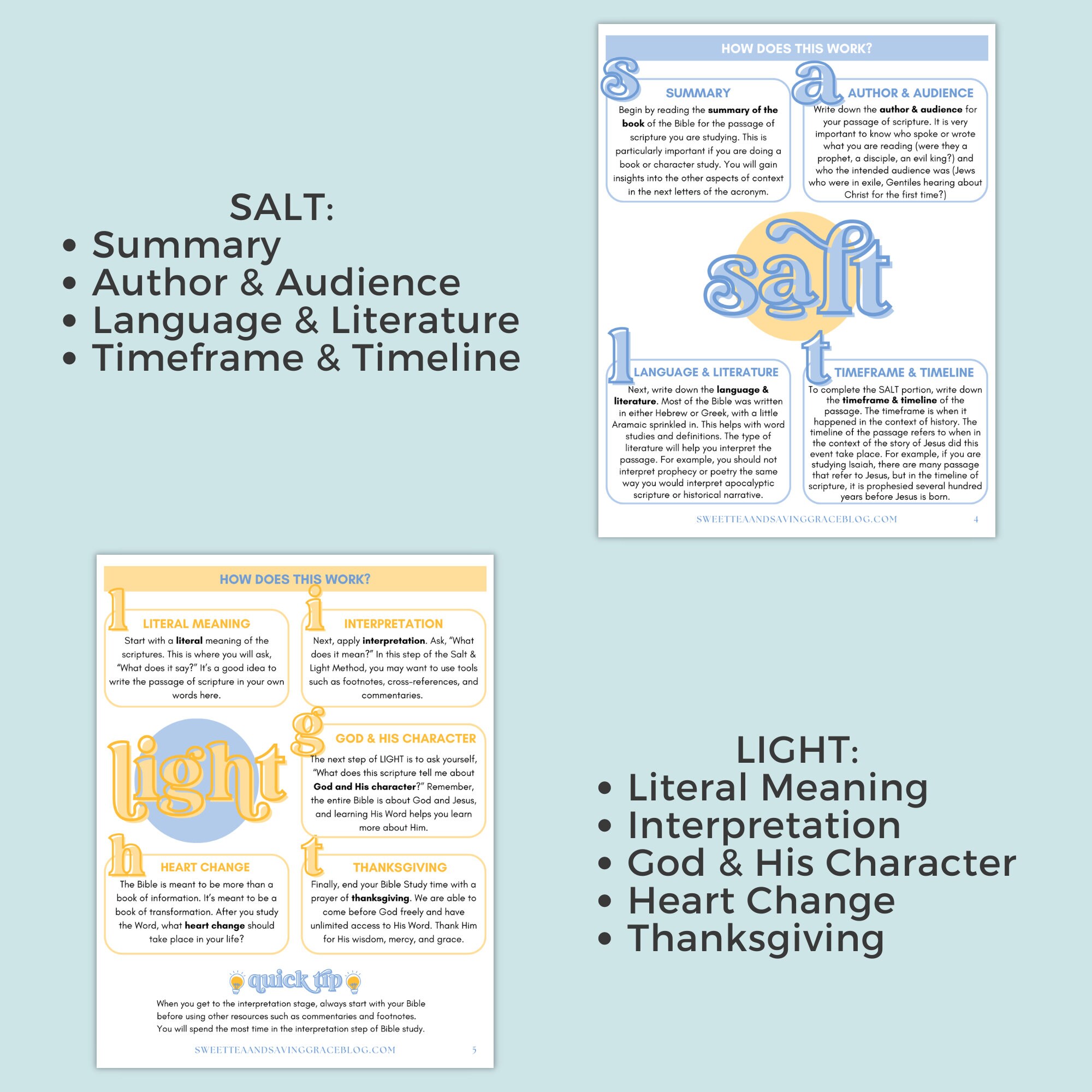 SALT & LIGHT Bible Study Method and Journal, Inductive Bible Study ...