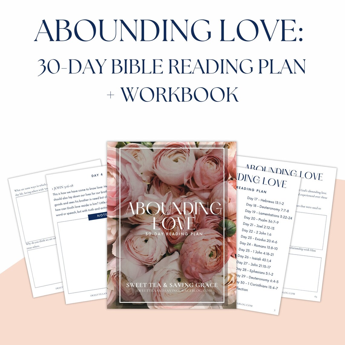 Abounding Love 30-day Bible Reading Plan Workbook Daily Devotion Bible Study PDF Digital ...