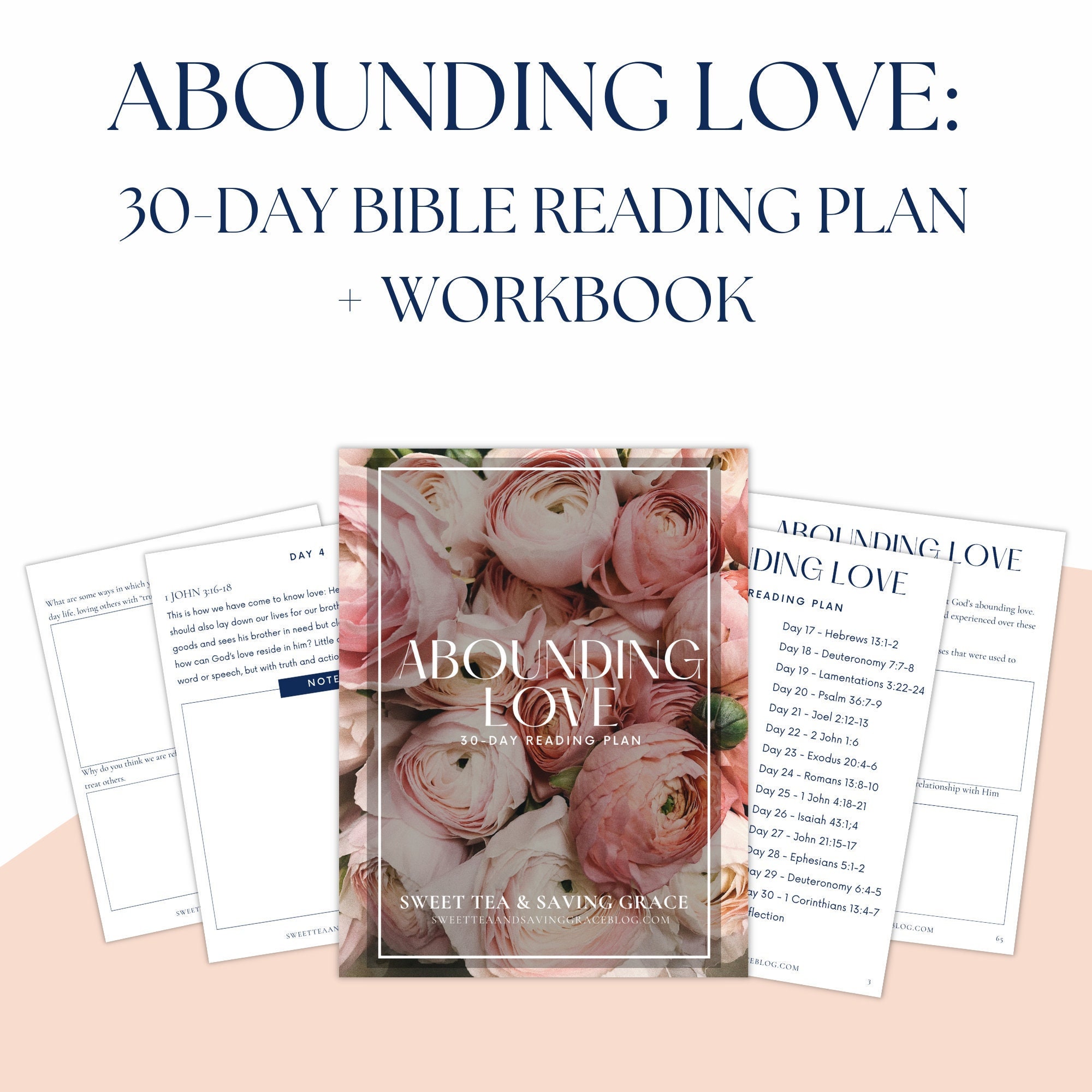 Abounding Love 30-day Bible Reading Plan Workbook Daily Devotion Bible Study PDF Digital ...