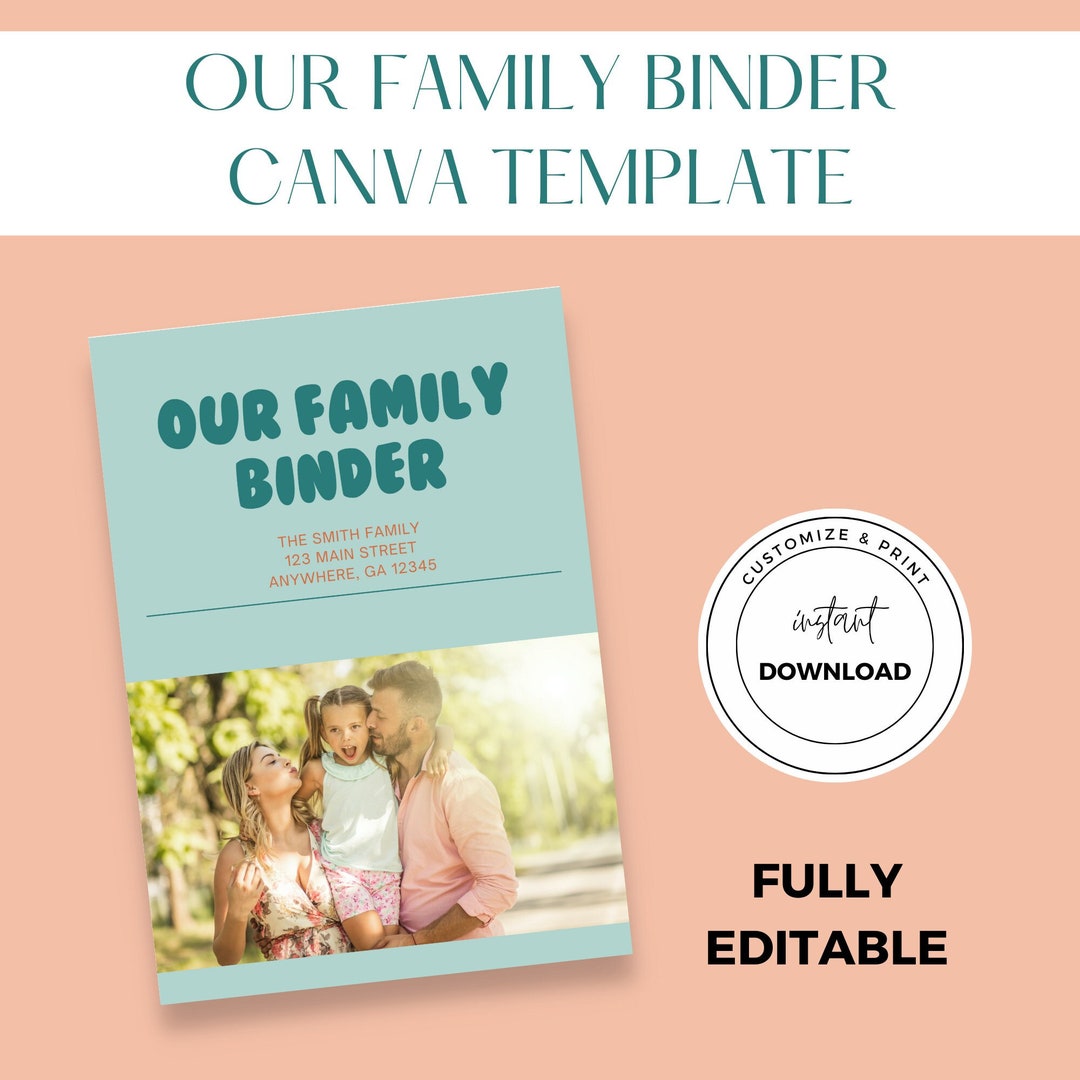 Our Family Binder Canva Template Fully Editable Family Home Document ...