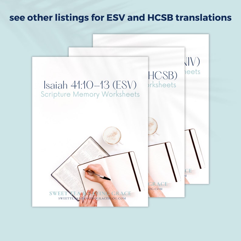 NIV Scripture Memory Worksheets Isaiah 41:10-13 Bible Study Tools Bible ...