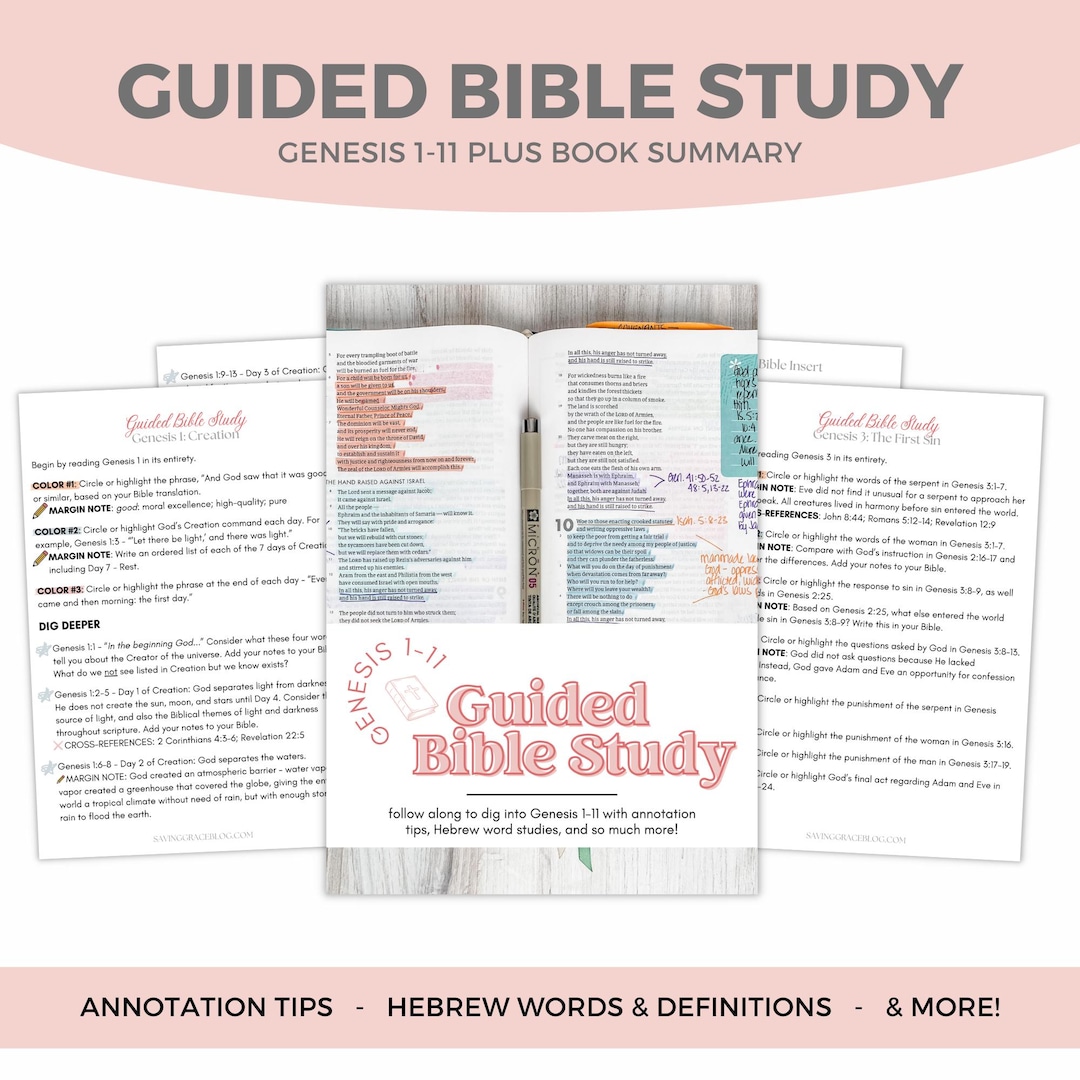 Genesis 1-11 Guided Bible Study: Printable Workbook (PDF) - Etsy